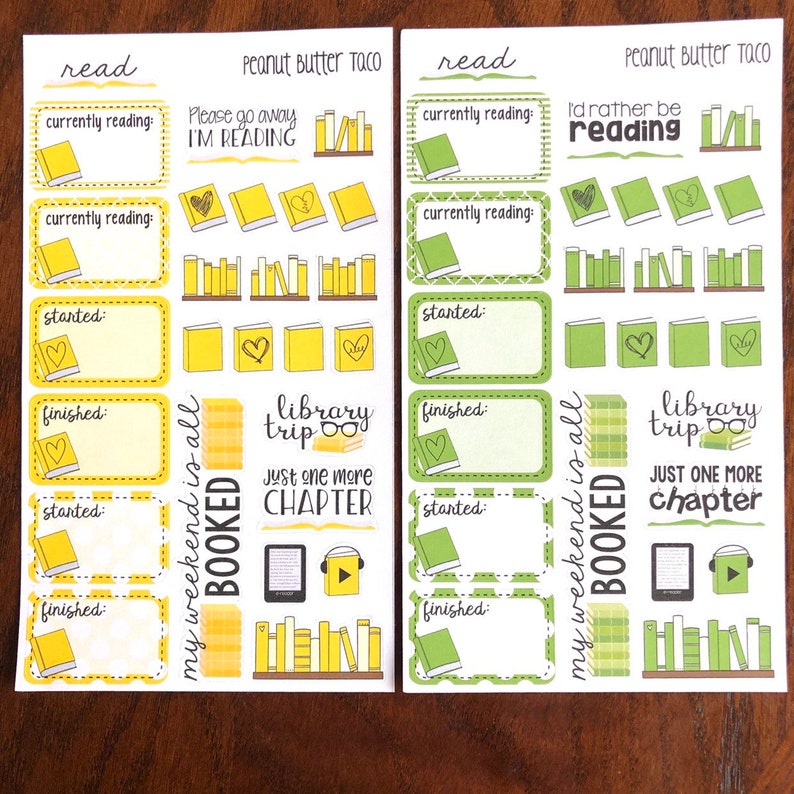 Monochrome Bookish Sampler Planner Stickers Reading Stickers - Etsy