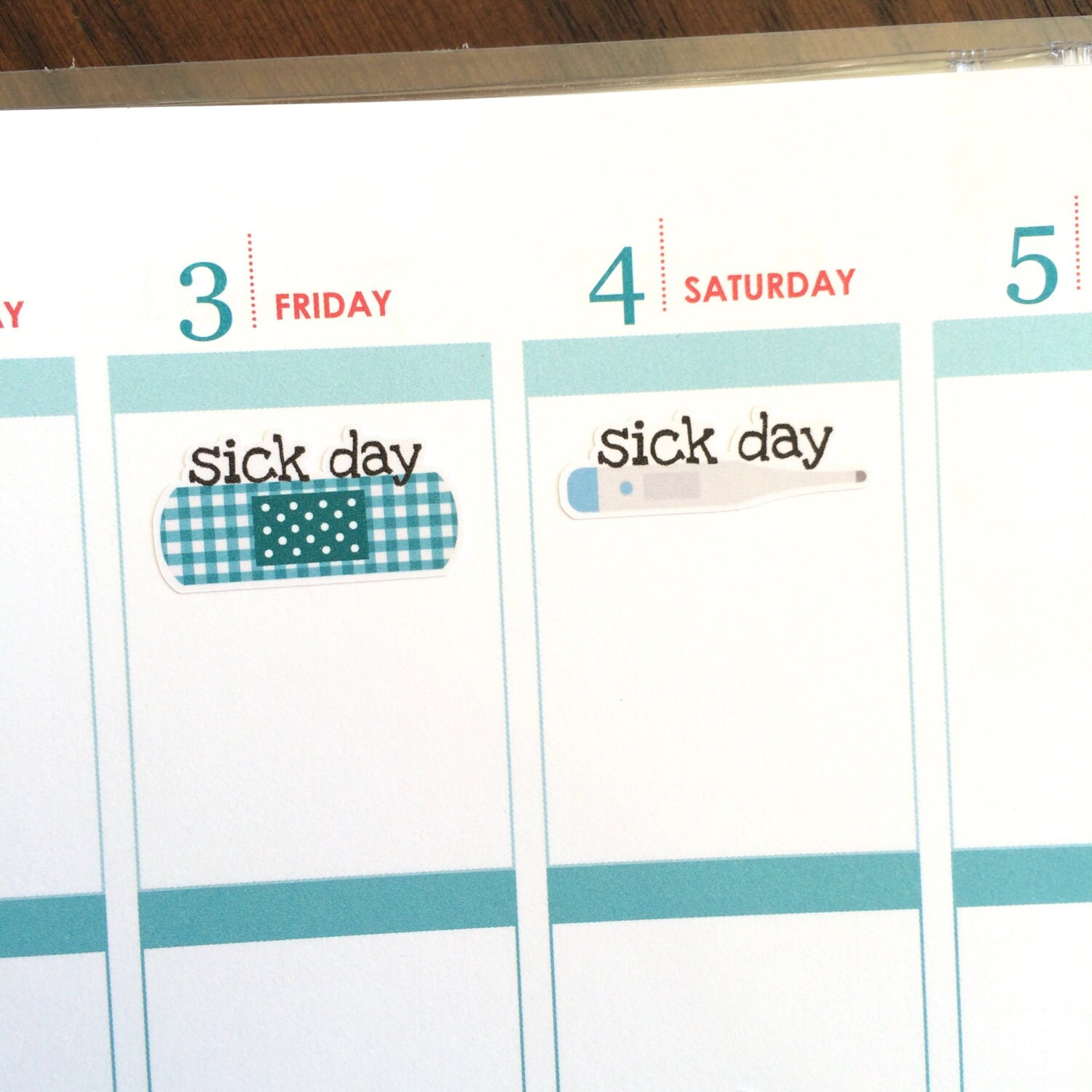 Sick Day Planner Stickers Band-Aid Stickers Thermometer | Etsy