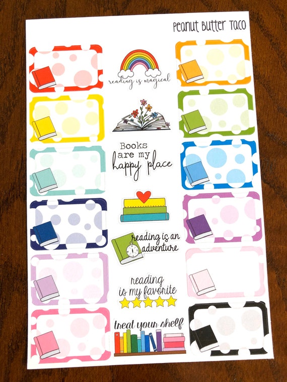 Book Fun Planner Stickers Bookish Reading Stickers Bright - Etsy