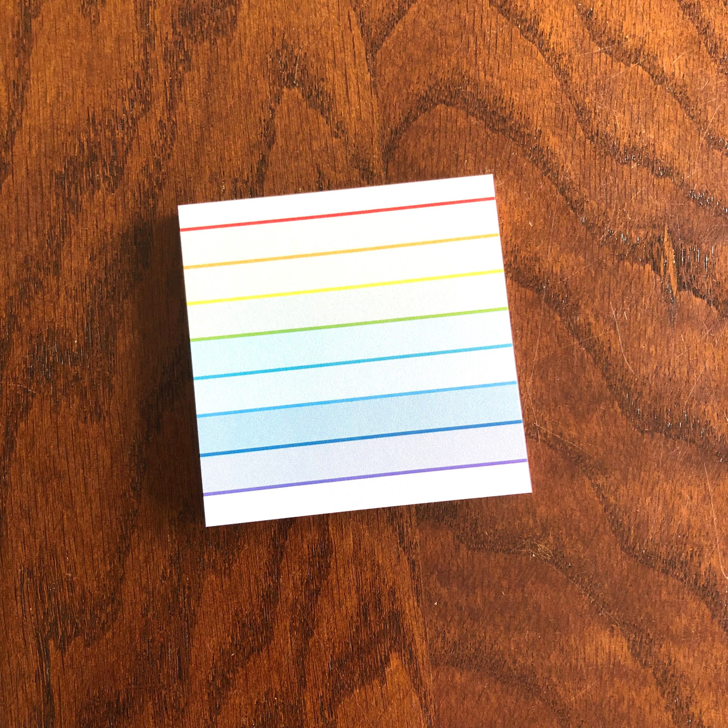 Rainbow Sticky Notes Lined Sticky Notes Stationery Gift - Etsy