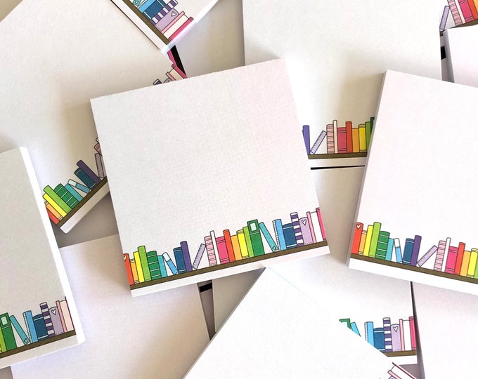 Lavender Bookshelf Sticky Notes - Reading Sticky Notes - Bookworm Gift ...