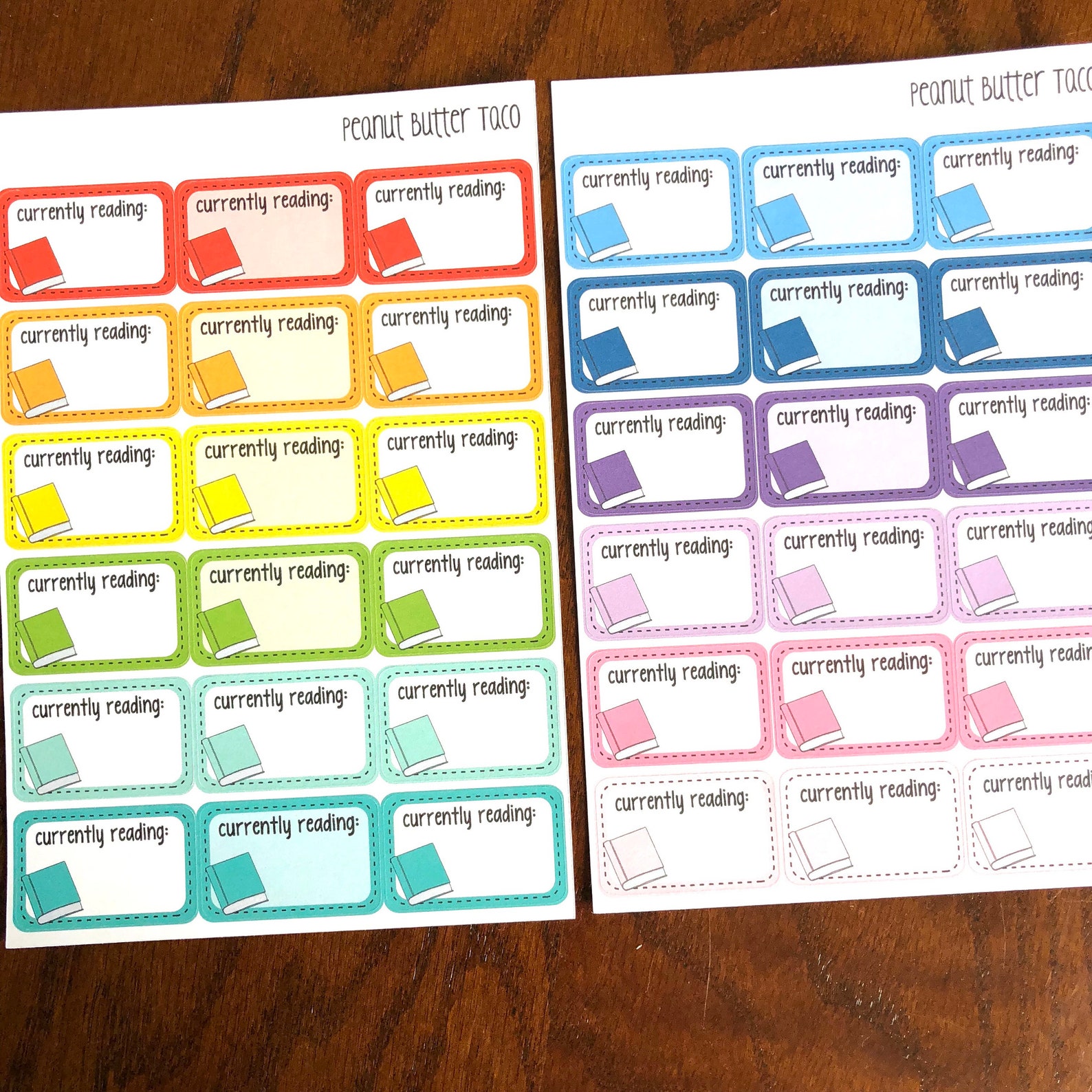 Currently Reading Boxes Reading Planner Stickers Book - Etsy