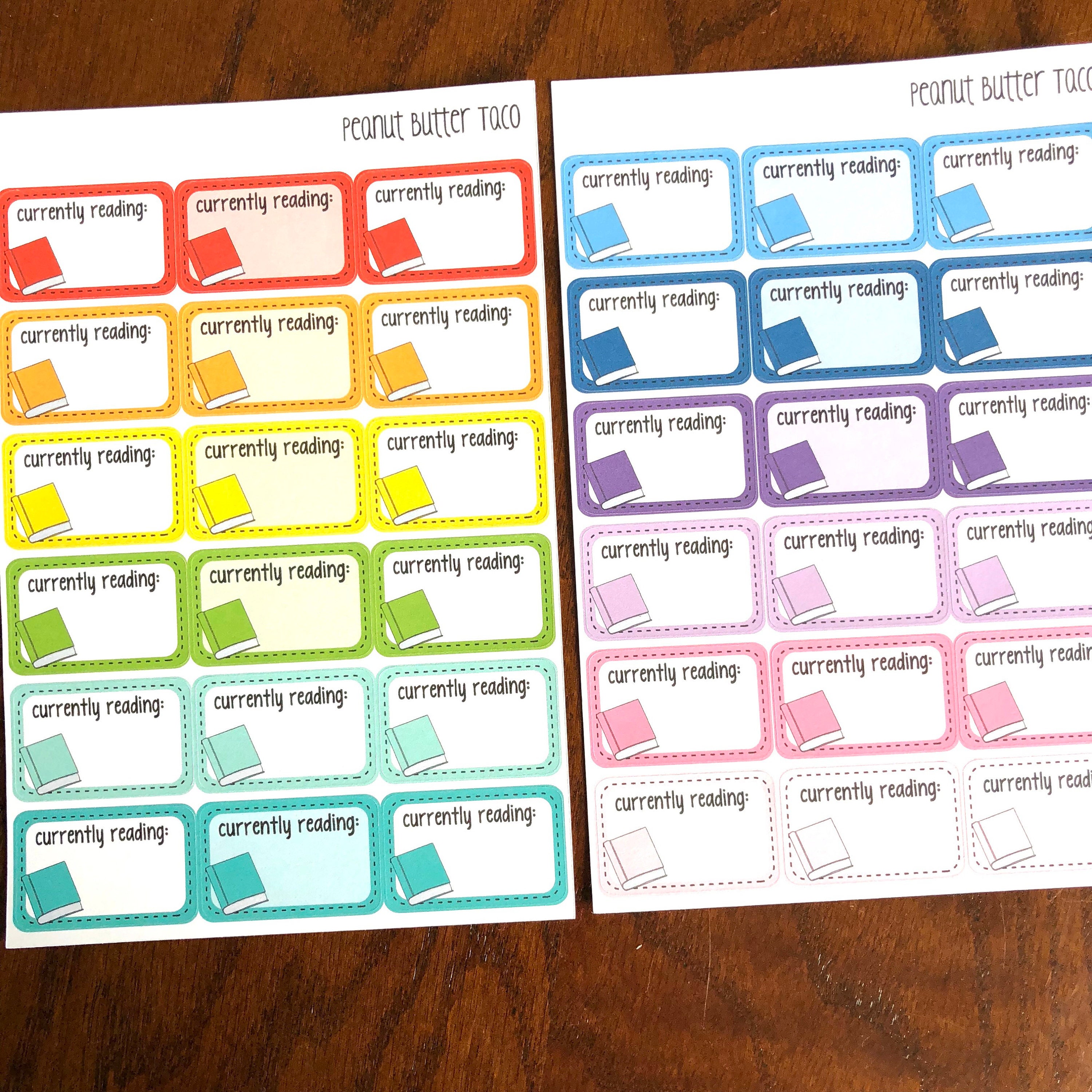 Currently Reading Boxes Reading Planner Stickers Book - Etsy