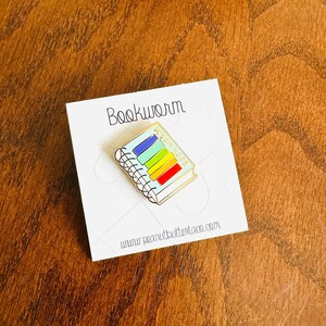 The Bookworm Life Enamel Pin - Reading Notebook Bookish Enamel Pin ...