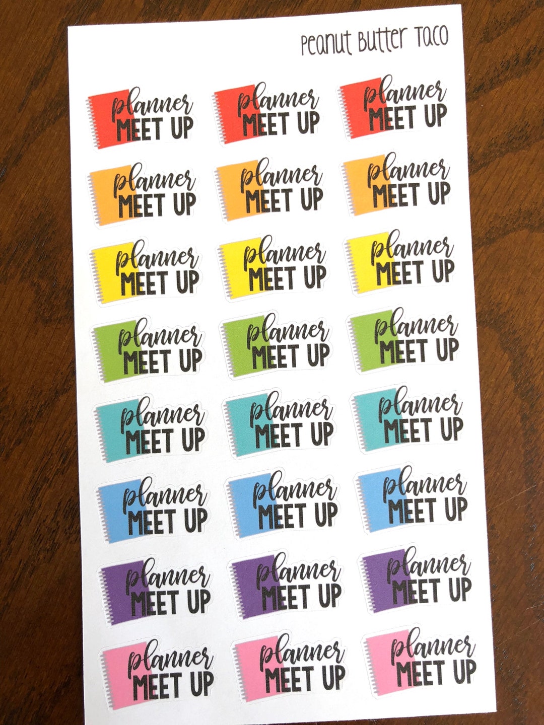Planner Meet up Stickers - Rainbow Meet-up Stickers - Planner Notebook ...