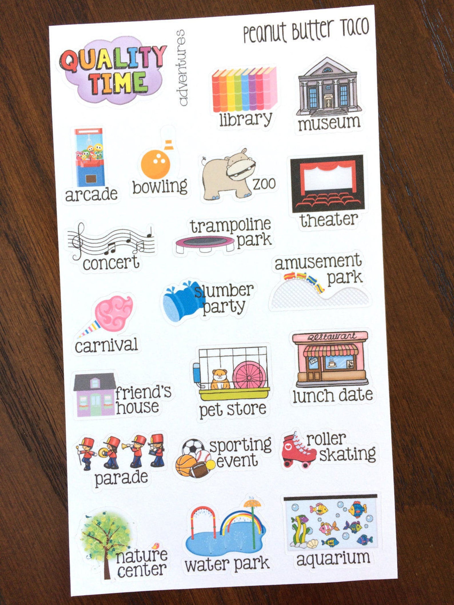 Kid Adventures Stickers Quality Family Time Planner Stickers - Etsy