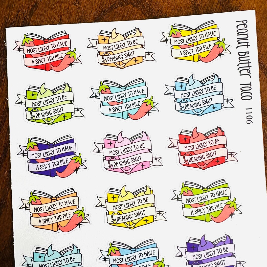 Most Likely to Spicy Bookish Planner Stickers - Spicy Bookworm Stickers ...