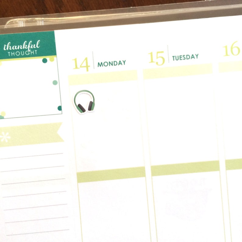 Headphones Planner Stickers Audiobook Stickers Podcast - Etsy