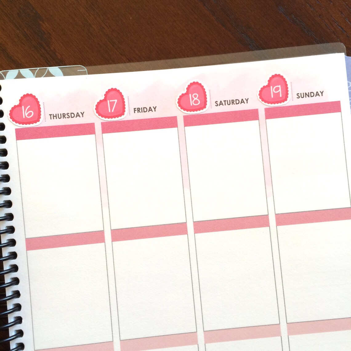 Heart Date Covers Planner Stickers Valentine's Day - Etsy