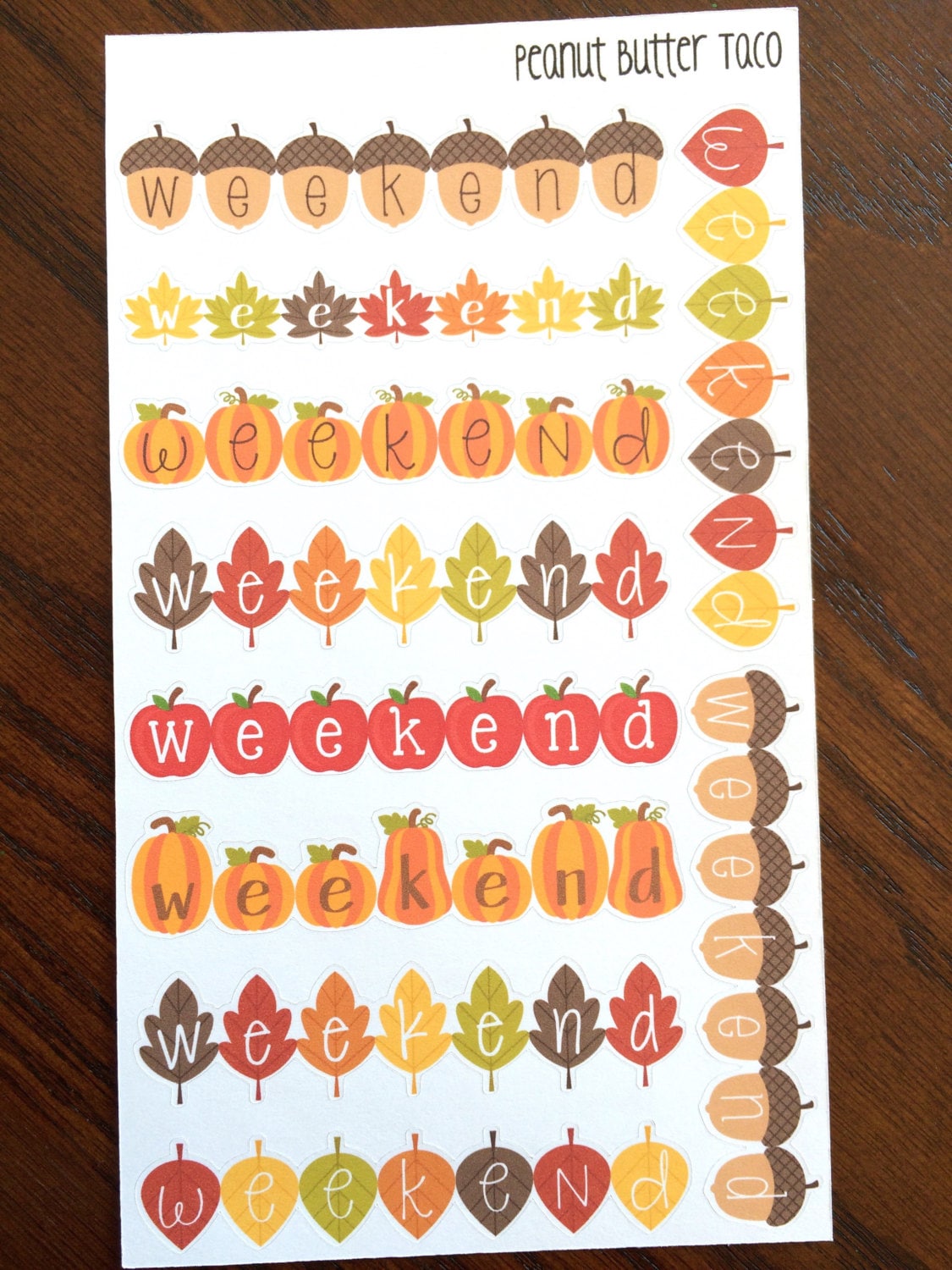 Fall Weekend Planner Stickers Fall Stickers Pumpkin | Etsy
