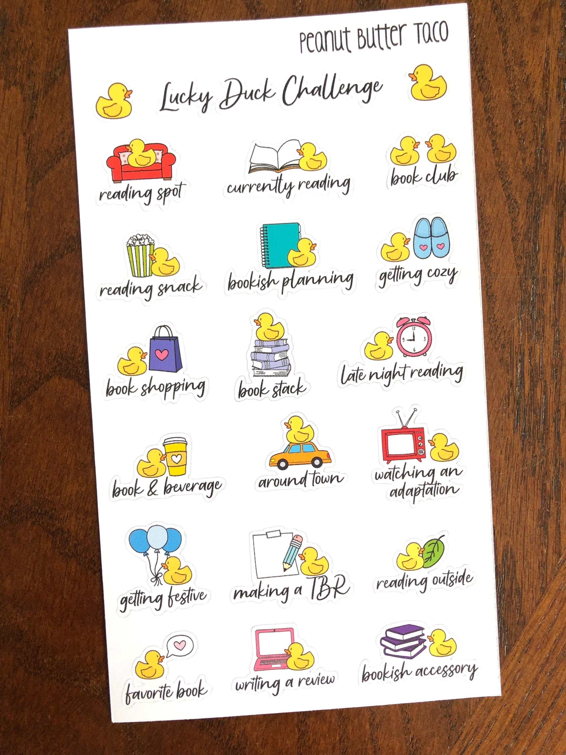 Lucky Duck Challenge Planner Stickers Reading Challenge - Etsy