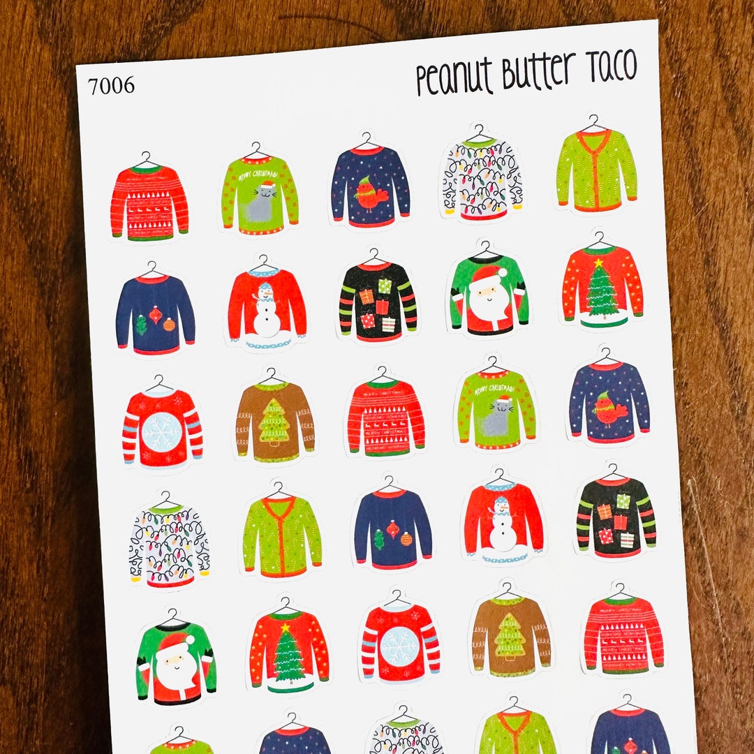 Ugly Christmas Sweater Planner Stickers - Holiday Stickers - Ugly ...