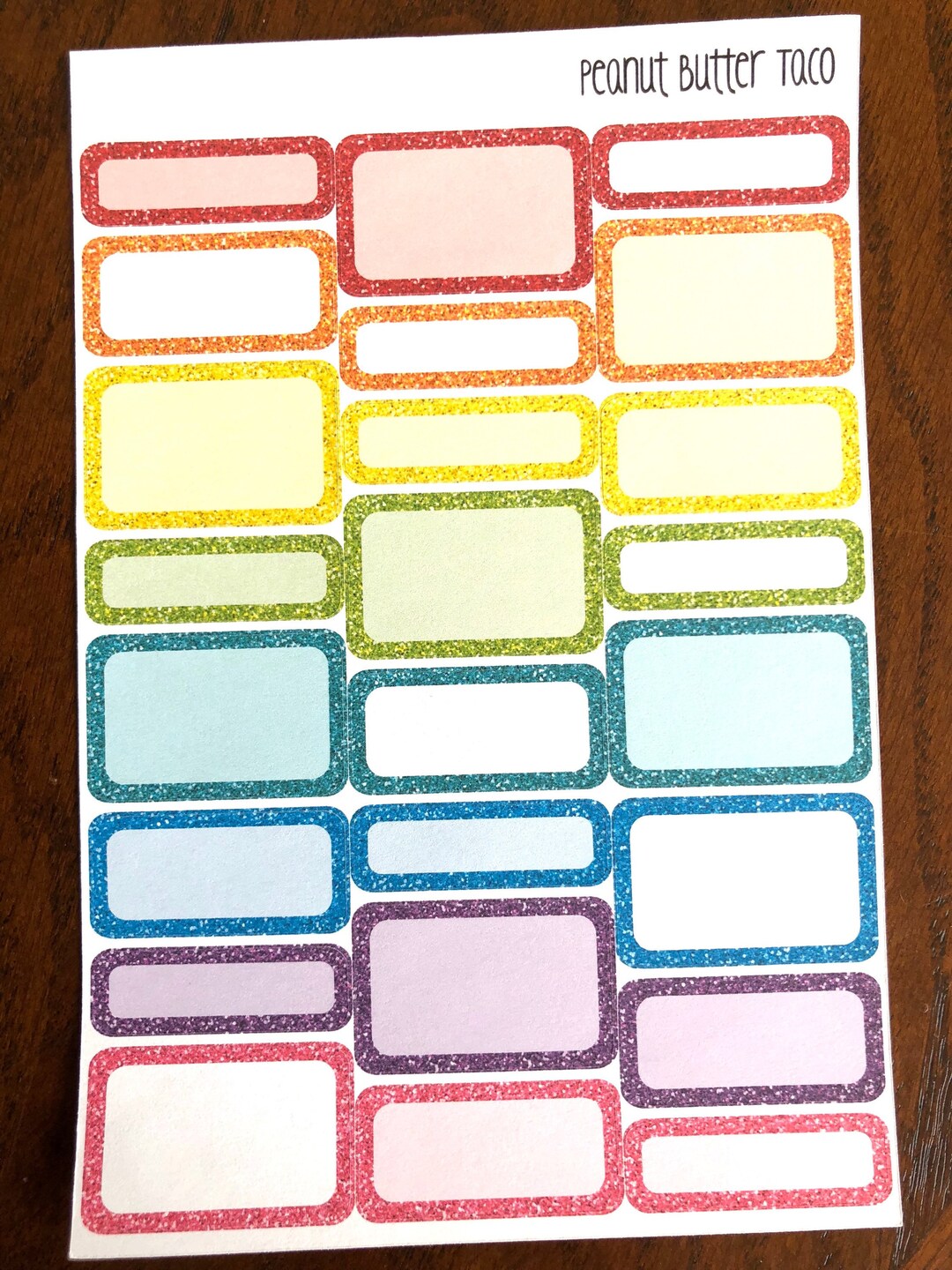 Glitter Rainbow Mixed Boxes - Glitter Stickers - Box Planner Stickers ...