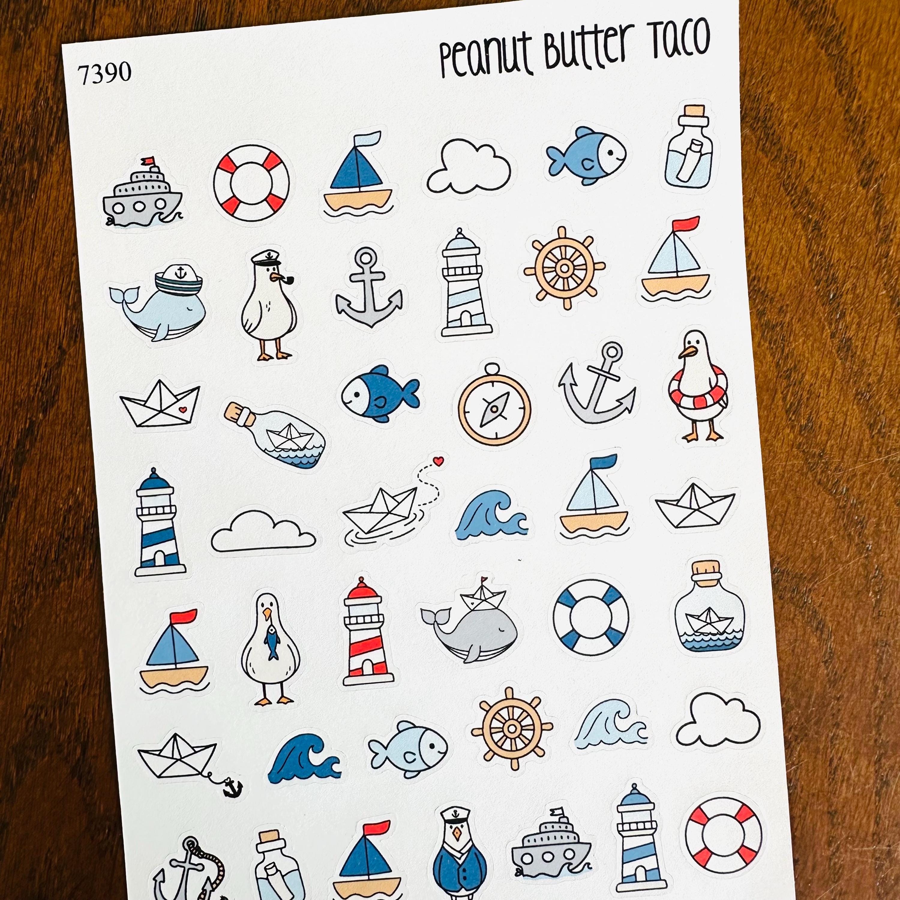 Nautical Icons Planner Stickers - Summer Stickers - Boating Stickers ...