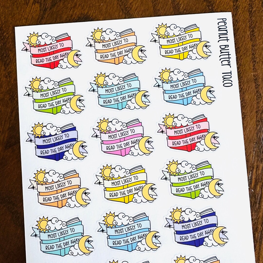 Most Likely to Read the Day Away Planner Stickers - Bookworm Planner ...