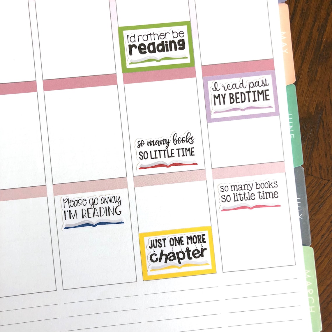 Reading Sayings Planner Stickers - Bookworm Planner Stickers - Reading ...