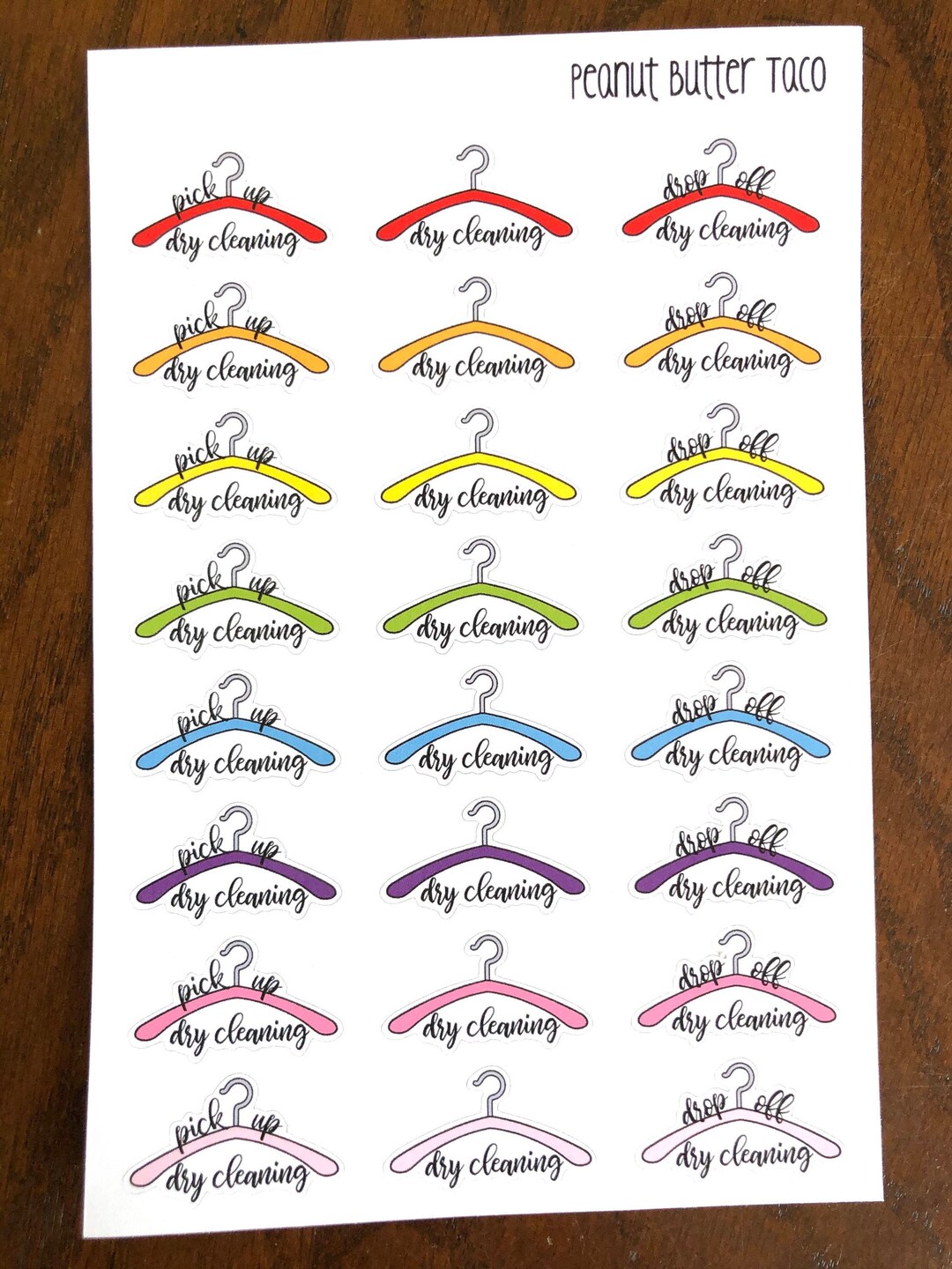 Dry Cleaning Planner Stickers - Pick up & Drop off Dry Cleaning ...