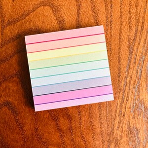 Rainbow Sticky Notes - Lined Sticky Notes - Stationery Gift - Memo Pad ...
