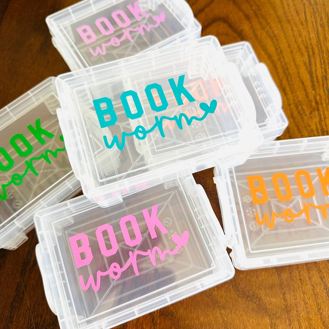 Bookworm Mini Storage Box - Vinyl Sticker Storage - Office Supply ...