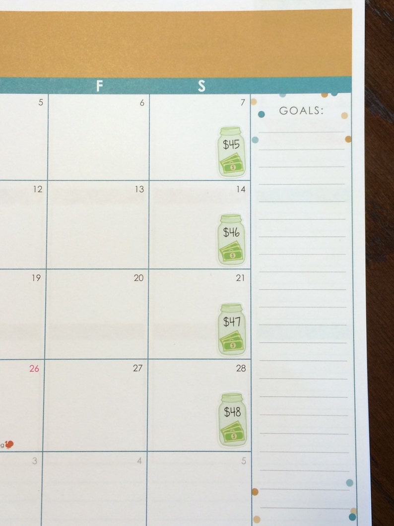BLANK Savings Challenge Planner Stickers 52 Week Money - Etsy