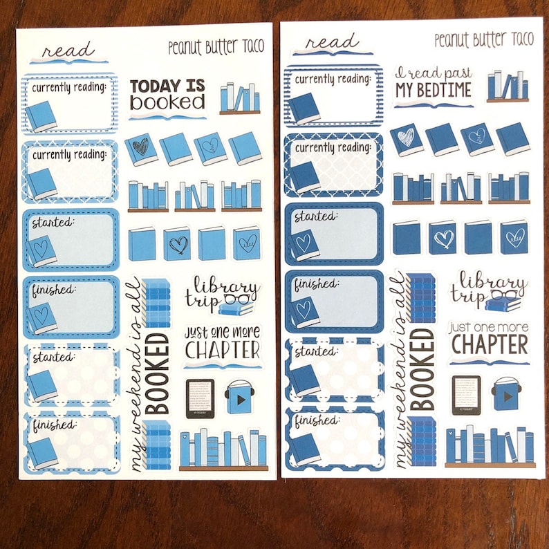 Monochrome Bookish Sampler Planner Stickers Reading Stickers - Etsy