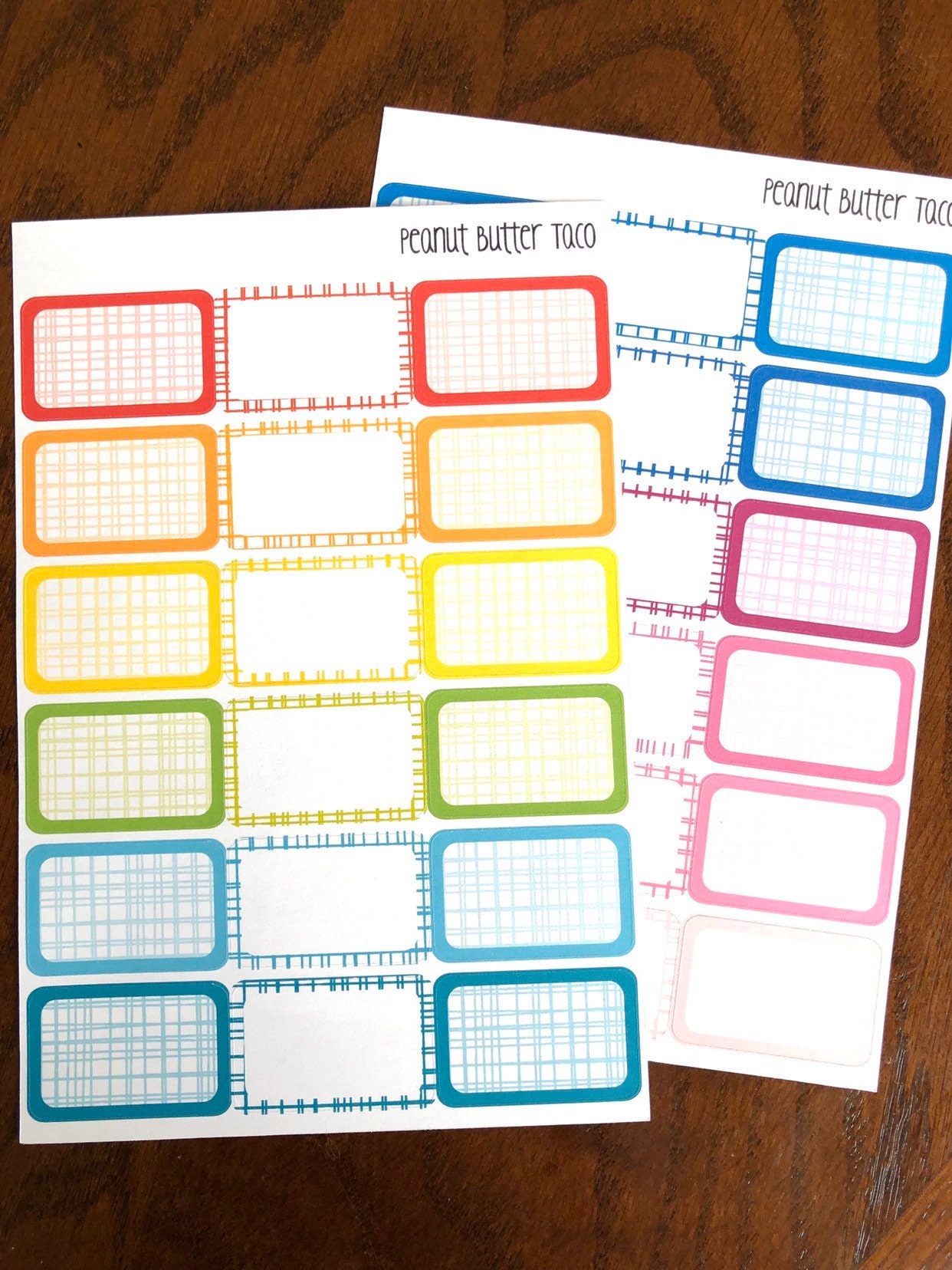 Crosshatch Rainbow Half Boxes - Half Box Planner Stickers - Half Boxes ...