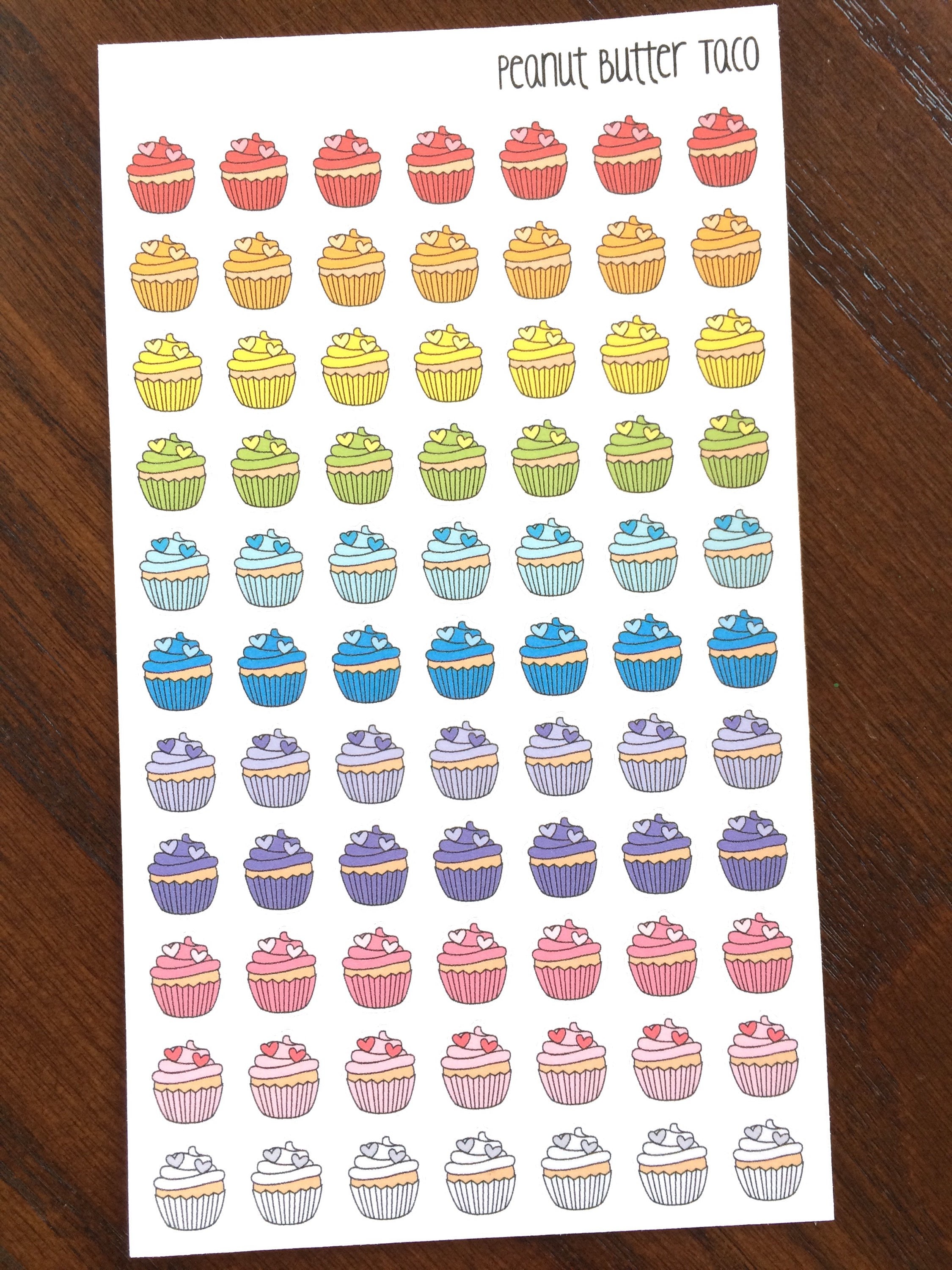 Cupcake Stickers Cupcake Planner Stickers Birthday | Etsy