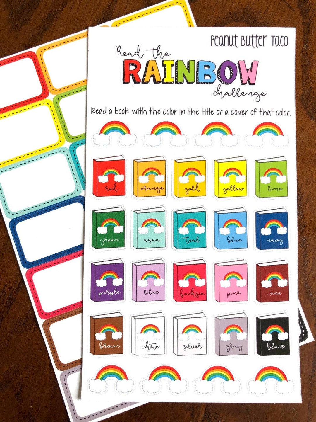 Read the Rainbow - Reading Challenge Planner Stickers - Reading Planner ...