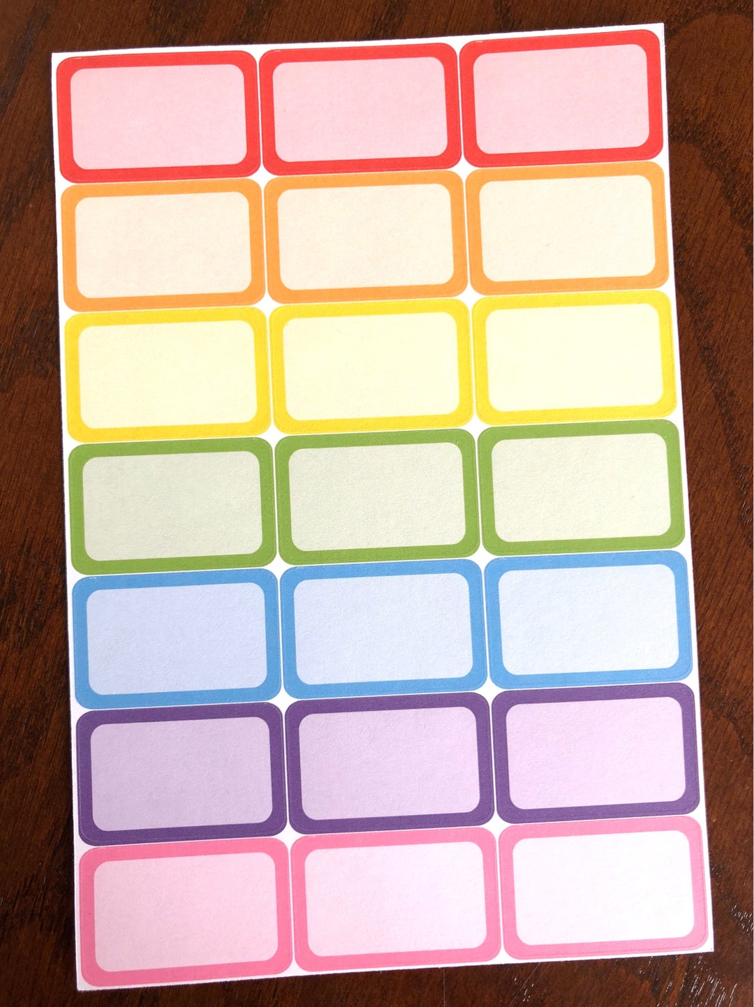 Rainbow Half Box Planner Stickers - Rainbow Half Boxes - Matte Box ...