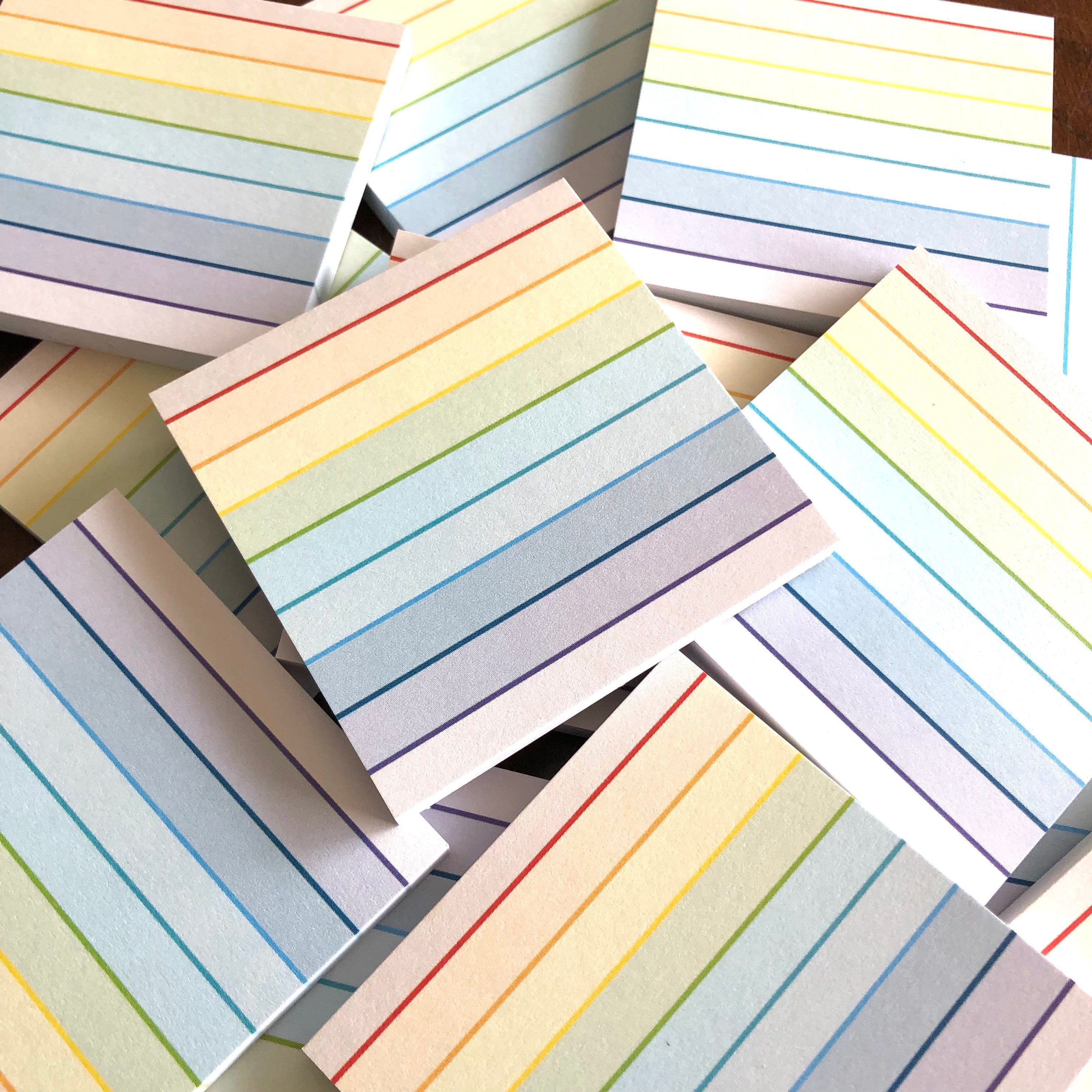 Rainbow Sticky Notes Lined Sticky Notes Stationery Gift - Etsy