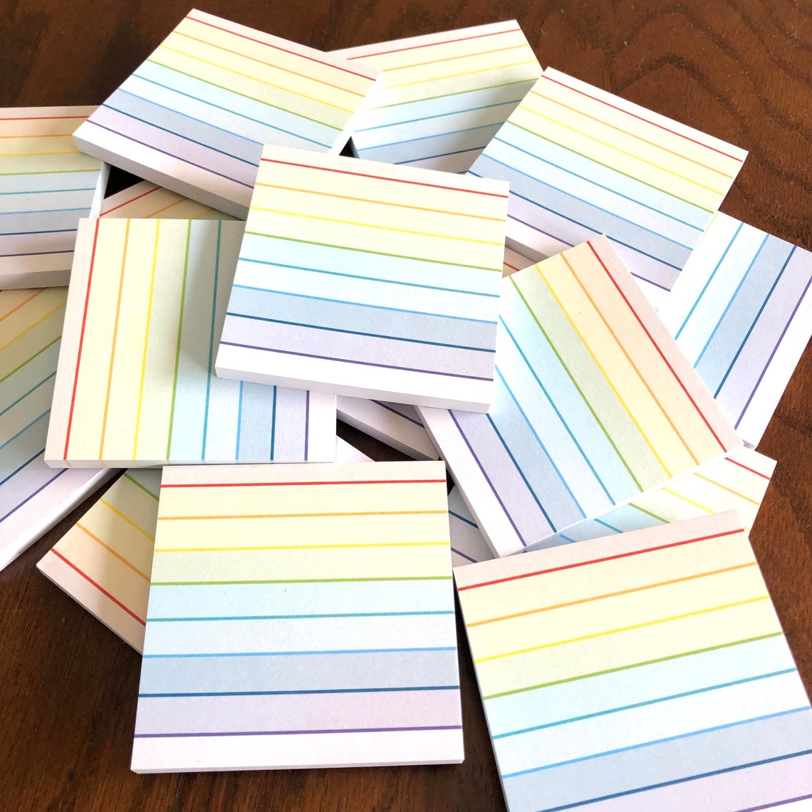 Rainbow Sticky Notes Lined Sticky Notes Stationery Gift | Etsy
