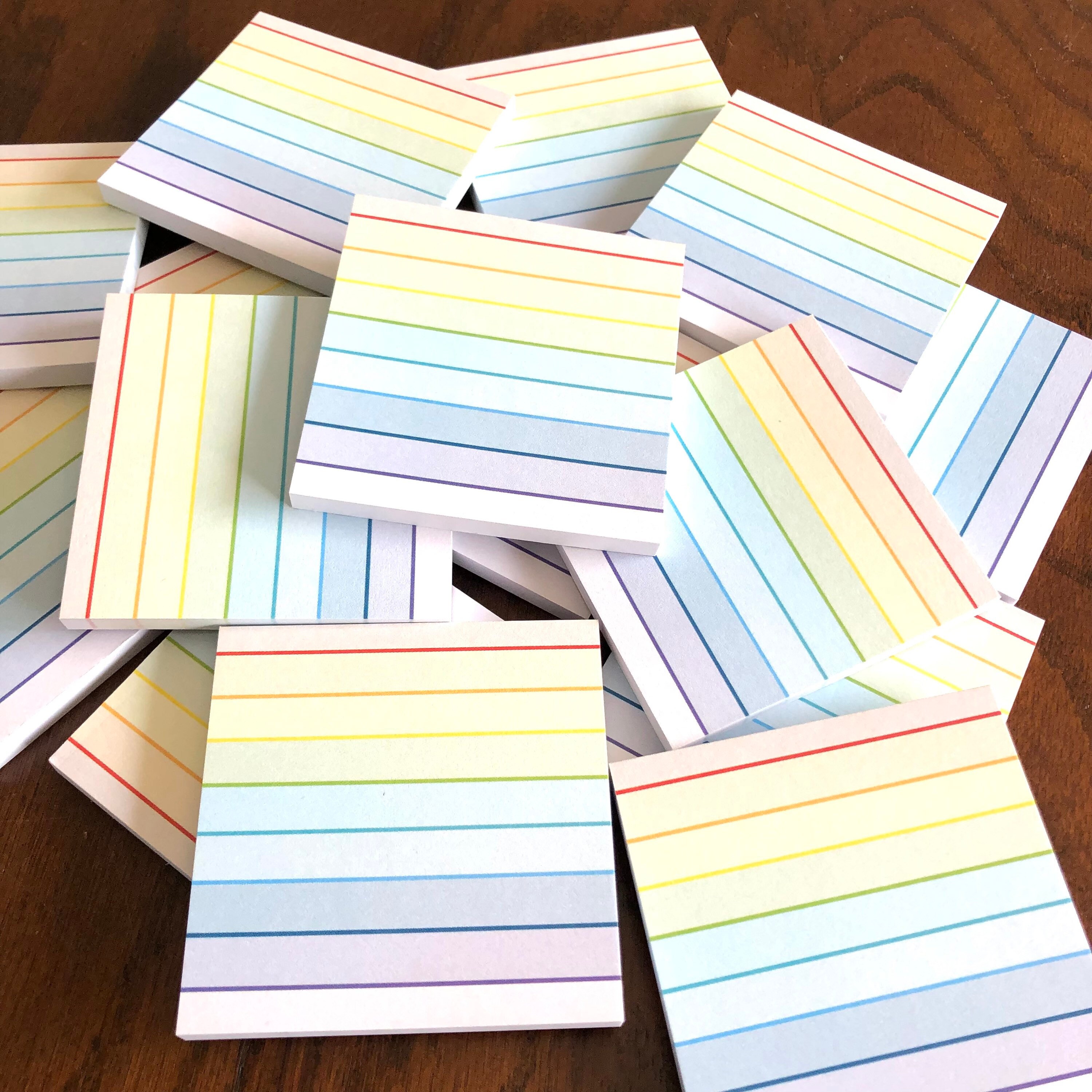 Rainbow Sticky Notes Lined Sticky Notes Stationery Gift - Etsy