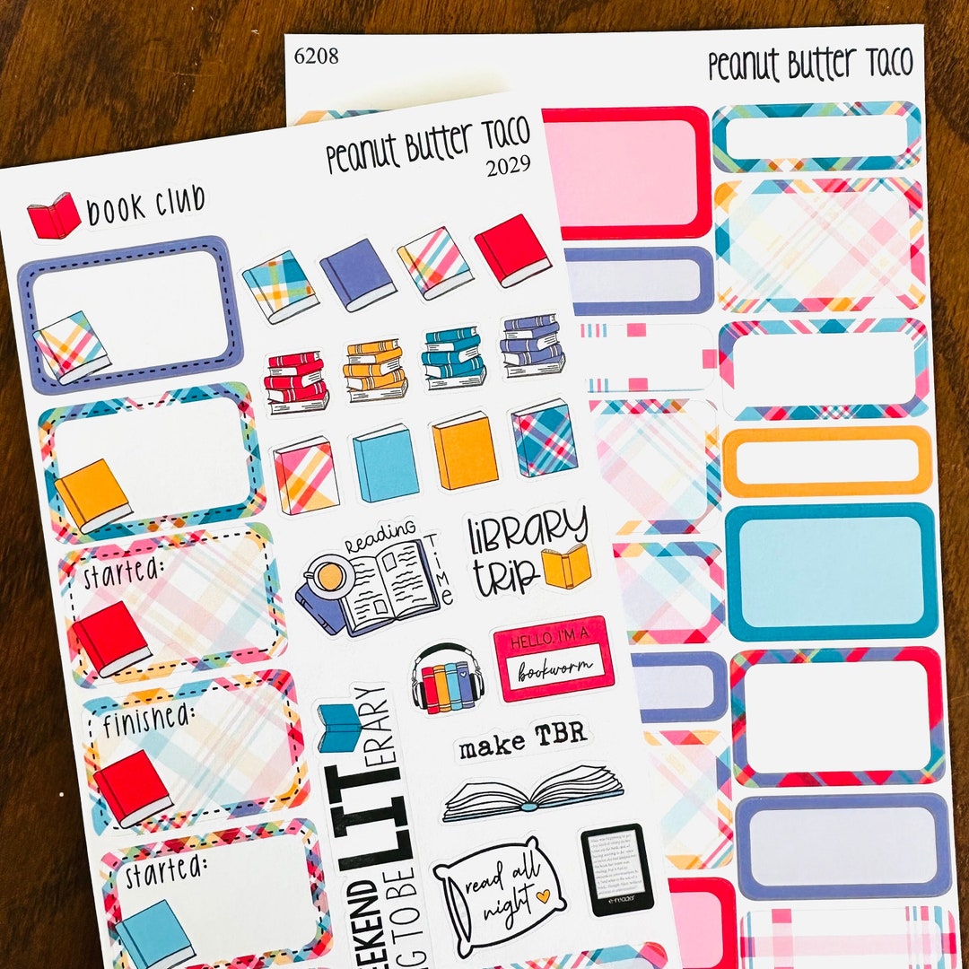 Pink & Turquoise Plaid Planner Stickers - Bright Bookish Sampler ...