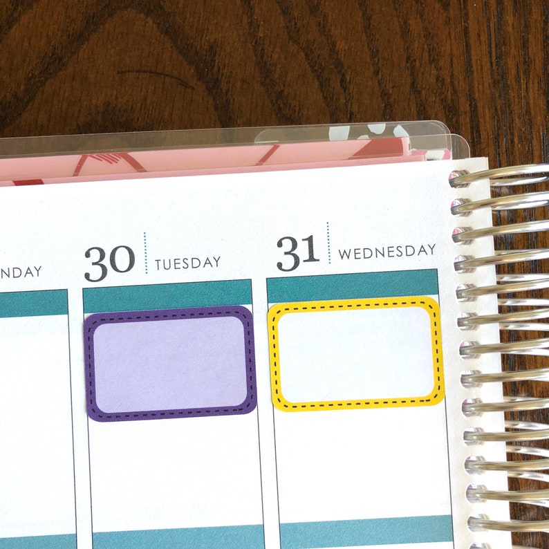 Stitched Ultimate Rainbow Half Boxes Planner Stickers Half | Etsy