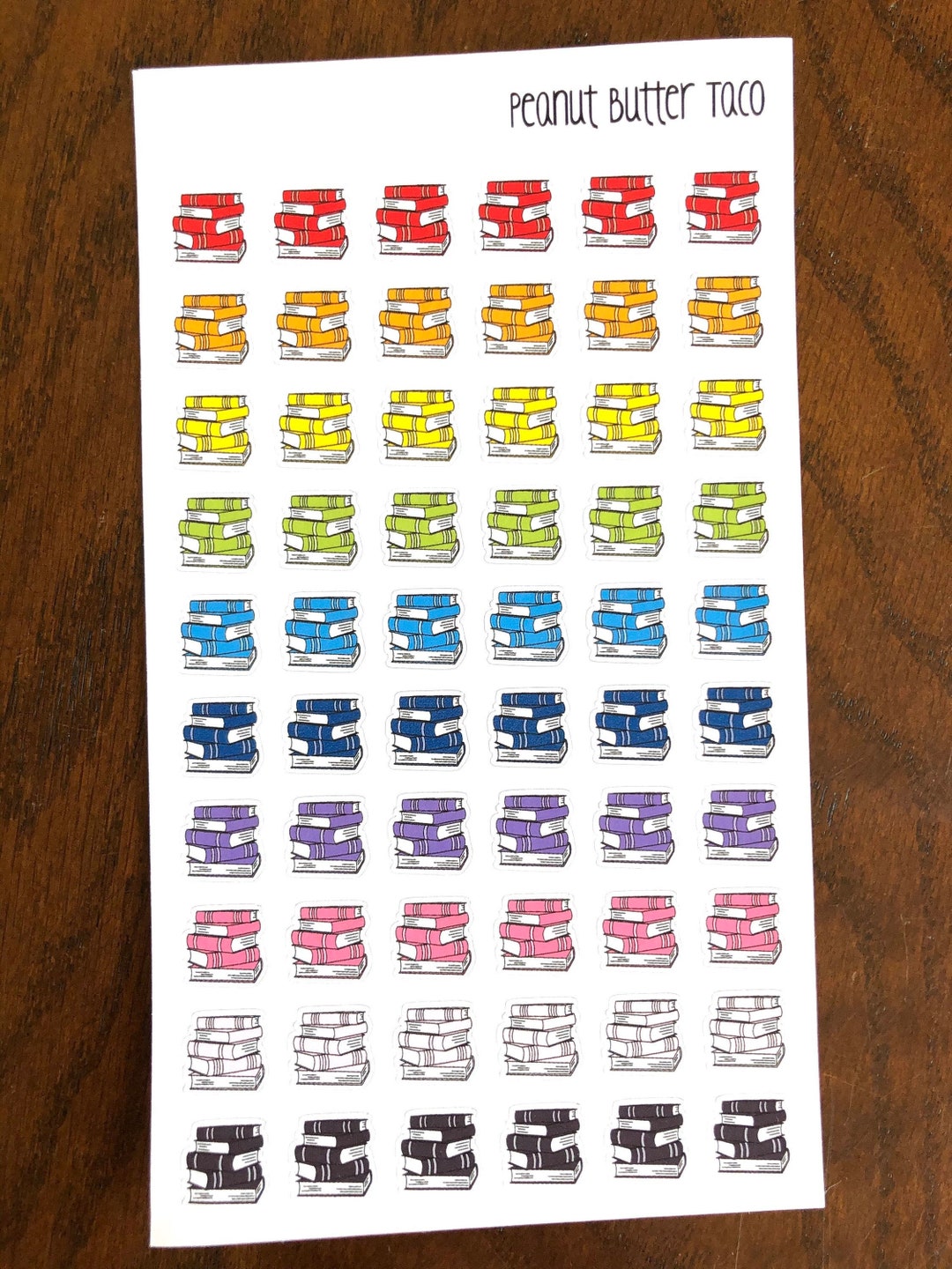 Einfarbige Buchstapel Sticker - Buch Sticker - Lese Sticker - Buch ...