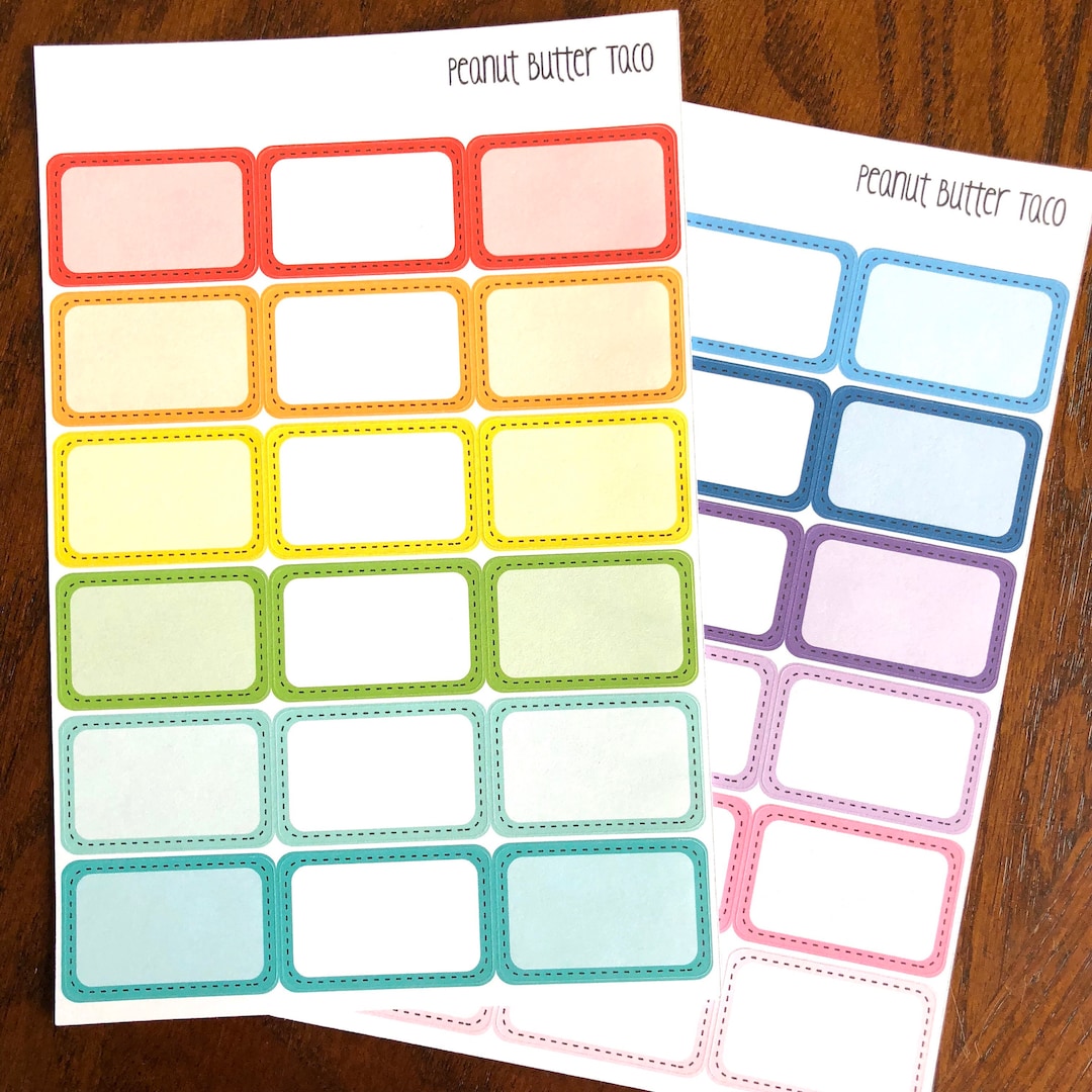 Stitched Ultimate Rainbow Half Boxes Planner Stickers - Half Box ...