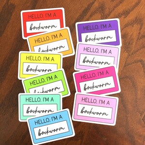 Hello I'm a Bookworm Vinyl Sticker - Bookish Vinyl Decal - Laptop ...