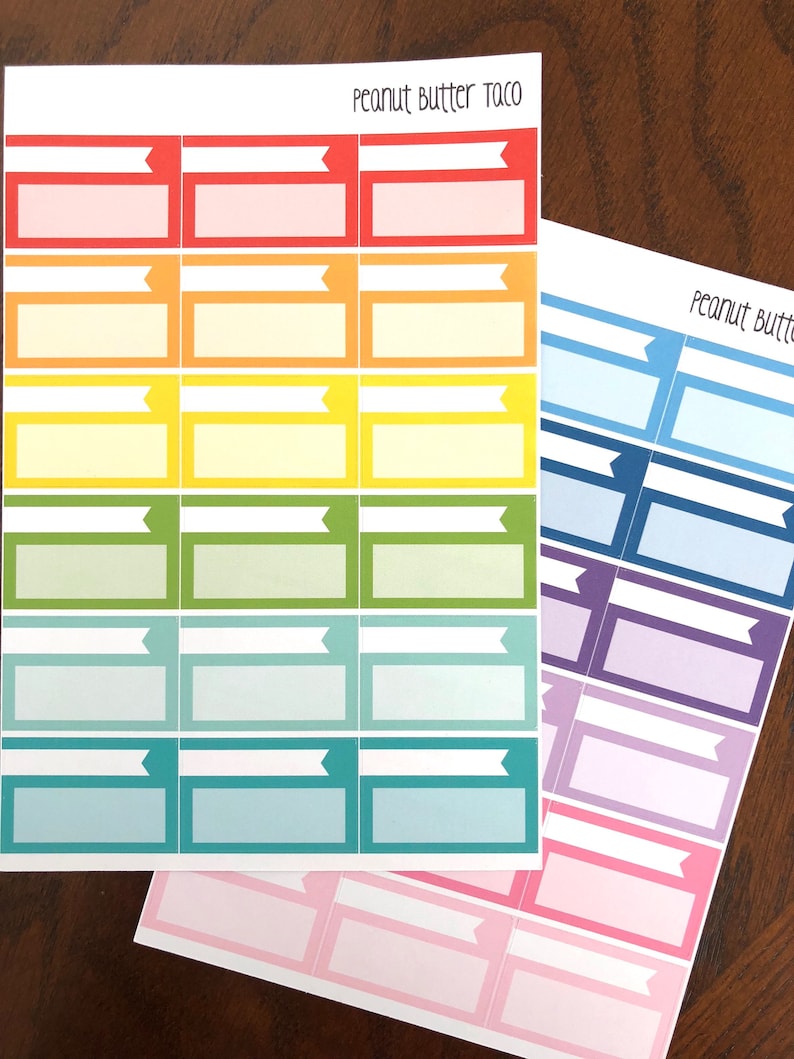 Flag Half Boxes Planner Stickers Half Box Stickers Box | Etsy