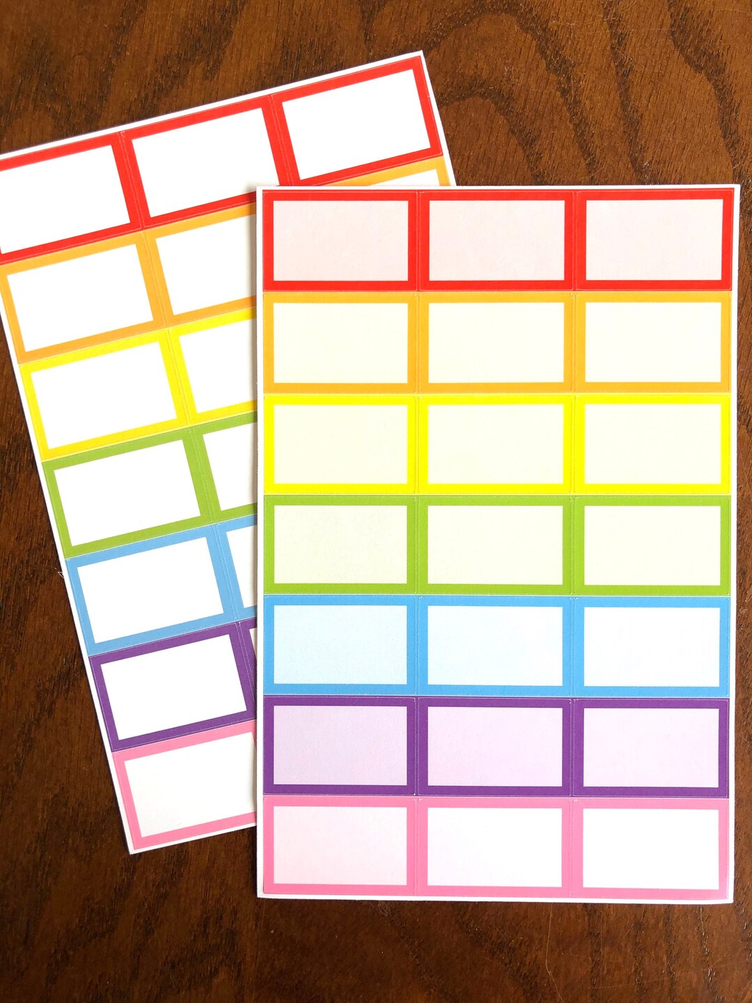 Squared Rainbow Half Boxes Planner Stickers - Rectangle Planner ...
