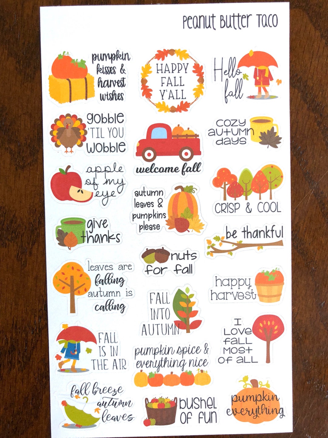 Fall Sayings Planner Stickers - Fall Quote Stickers - Fall Stickers ...