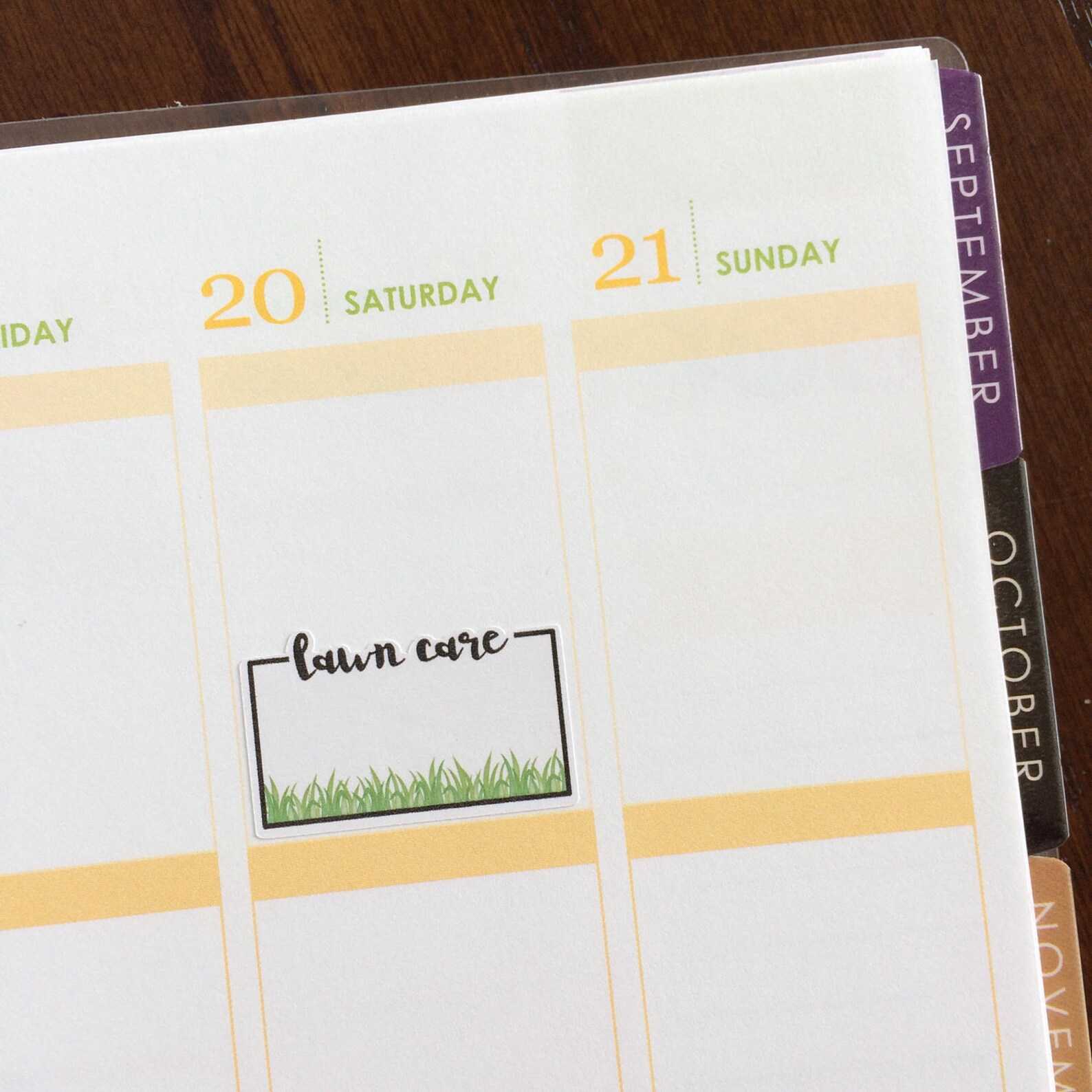 Lawn Care Boxes - Yard Work Stickers - Cut Grass Planner Stickers - Mow ...