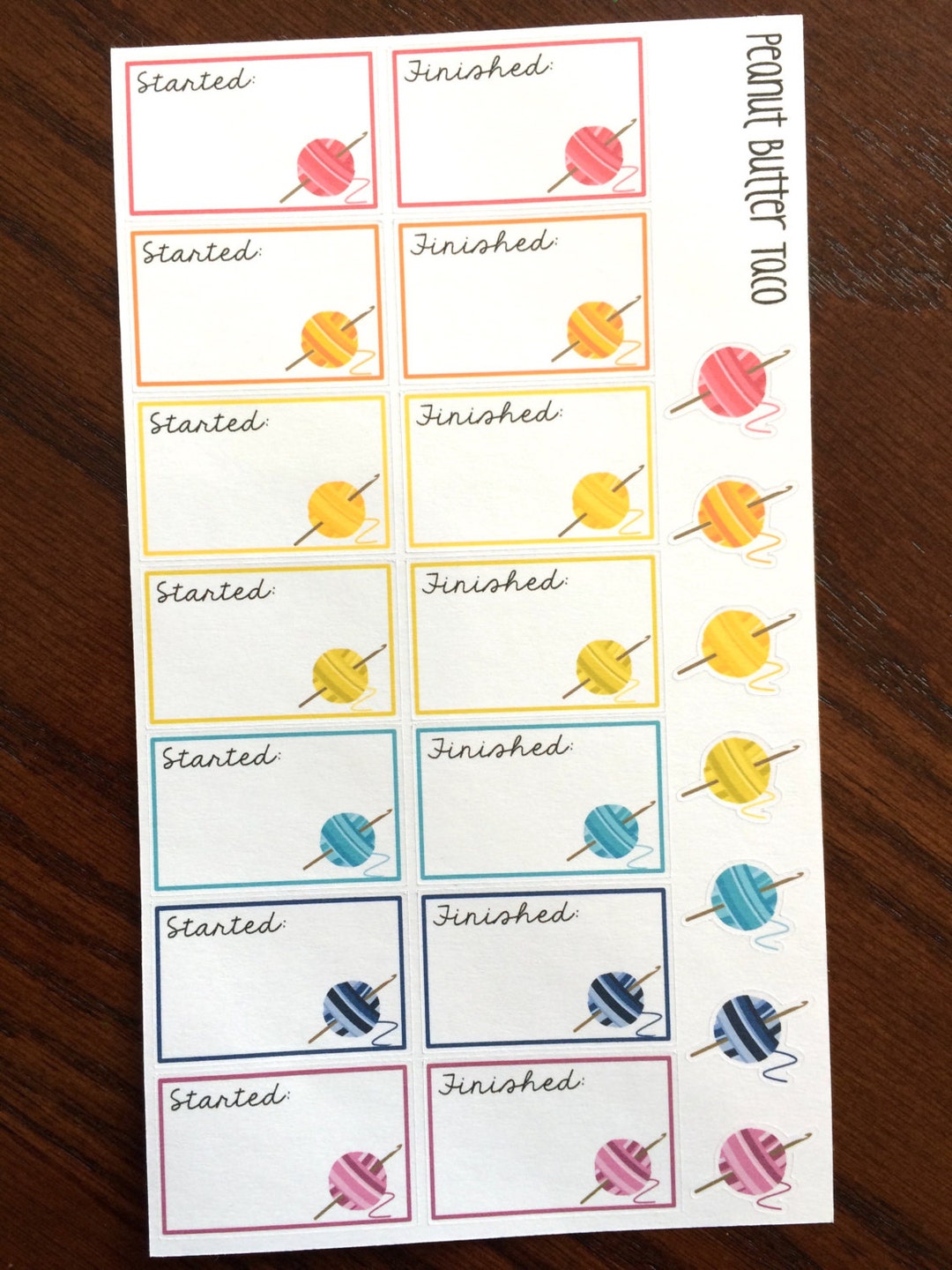 Crochet Planner Stickers - Started/finished Project Stickers - Crochet ...