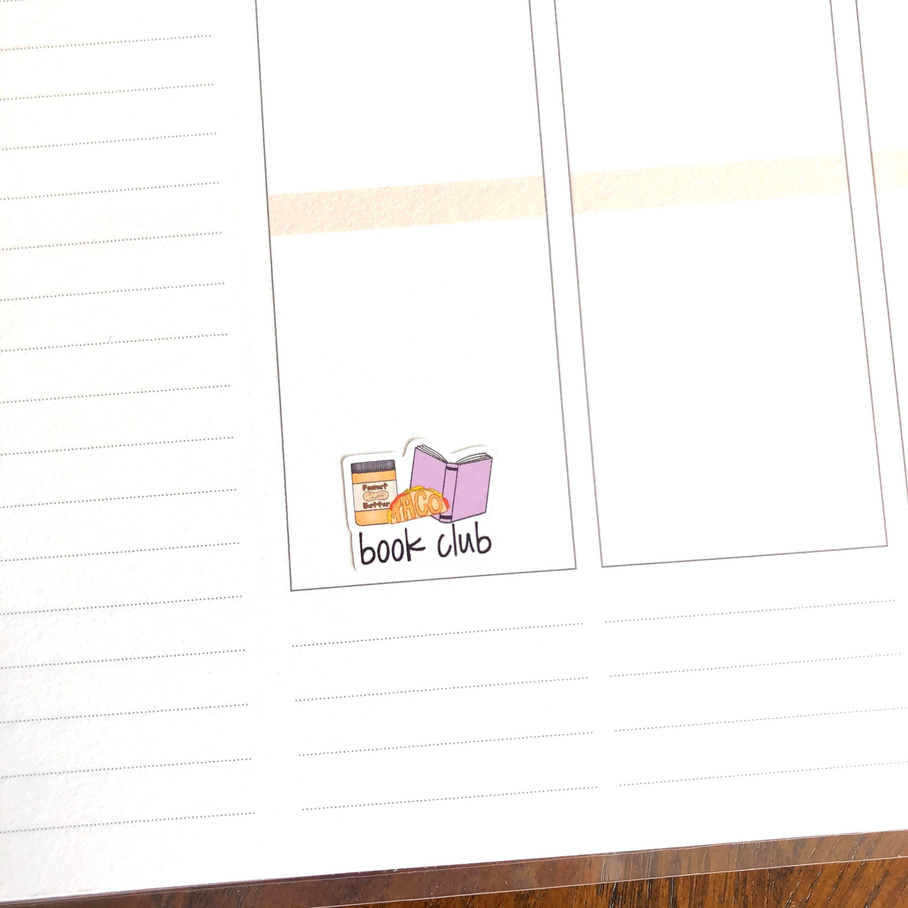 Peanut Butter Taco Book Club Stickers Hand Drawn Reading - Etsy