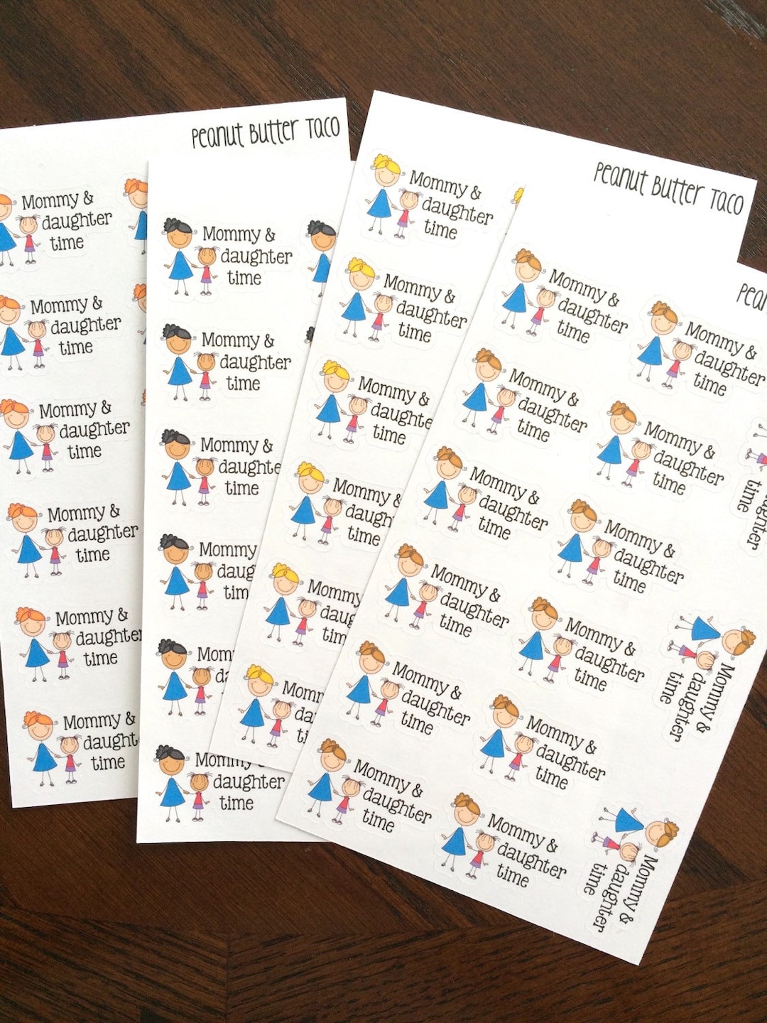 Mommy and Daughter Time Stickers - Family Time Planner Stickers - Mom ...