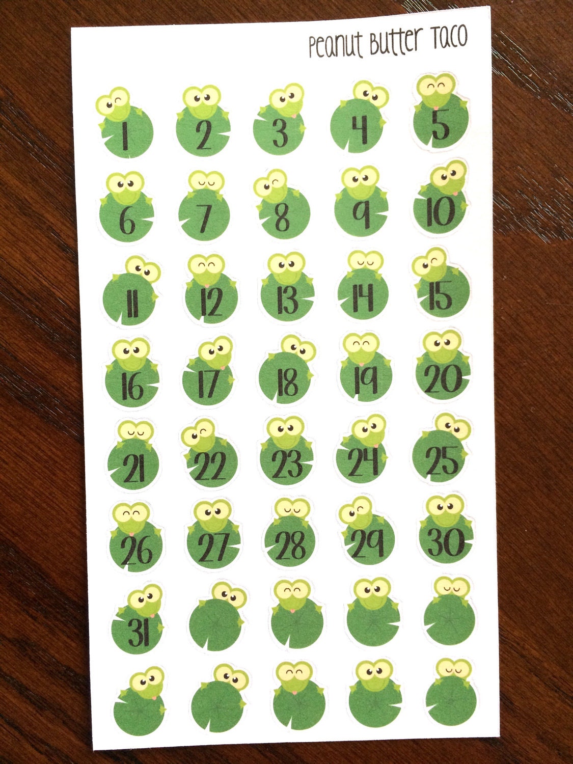 Frog Date Covers Planner Stickers - Lily Pad Stickers - Frog Stickers ...