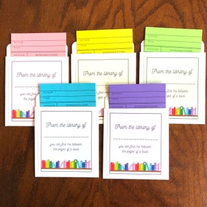 Library Kit Bookworm Gift Library Pockets Bookish Library Set Library ...