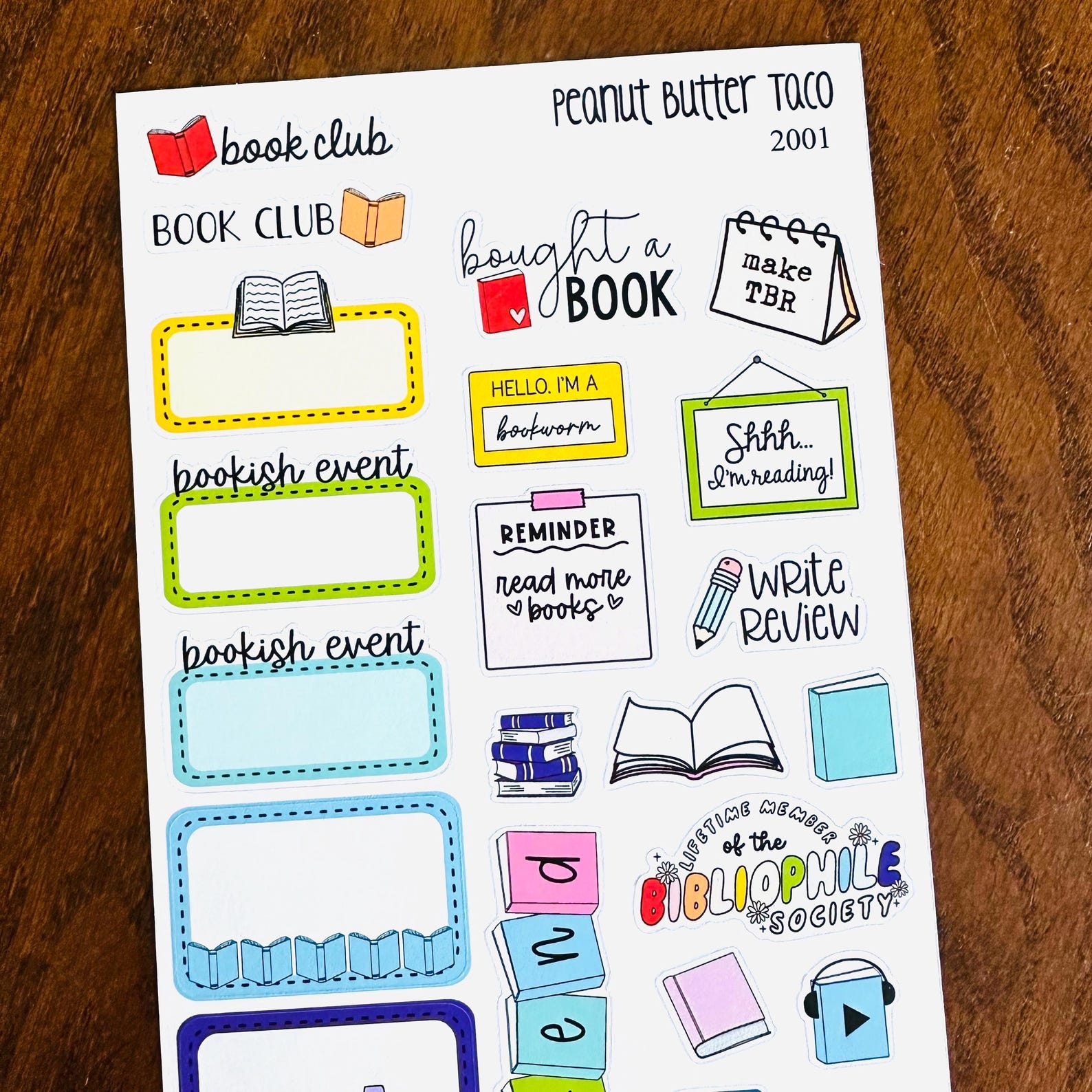 Rainbow Bookish Sampler Planner Stickers - Reading Stickers - Bright ...