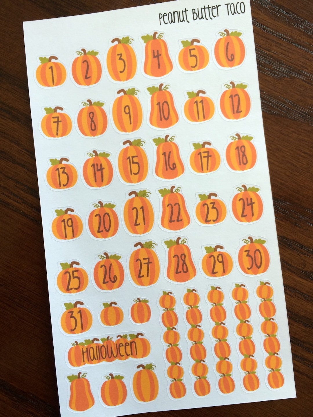 Pumpkin Date Covers Planner Stickers - Halloween Countdown Stickers ...