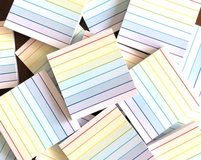 Rainbow Sticky Notes Lined Sticky Notes Stationery Gift - Etsy