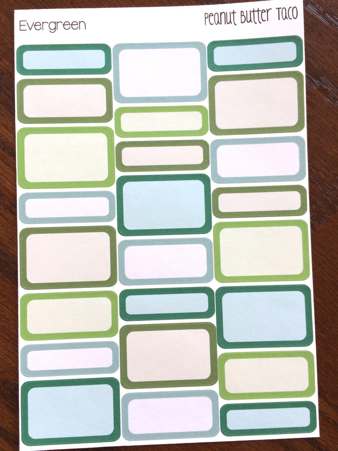 Evergreen Mixed Boxes Planner Stickers Box Stickers Half Boxes Quarter ...